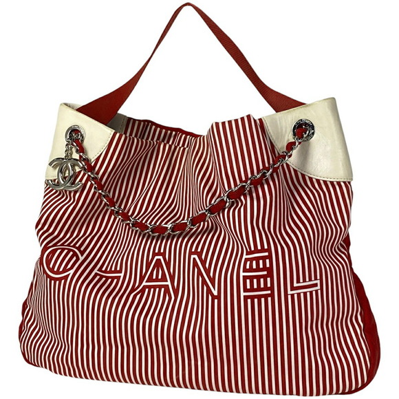 CHANEL | Bags | Chanel Logo Chain Tote Bag Border Quilting Coco Mark ...